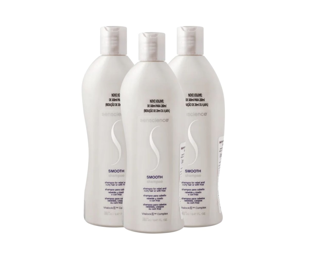 Kit Senscience Smooth Redução do Frizz 3 Shampoo 280 ml - Doce Beleza