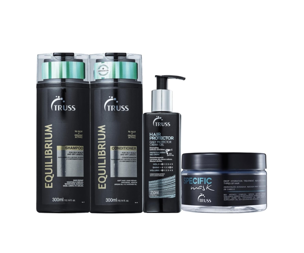 Kit Truss Equilibrium + Specific + Hair Protector 4 Produtos - Doce Beleza