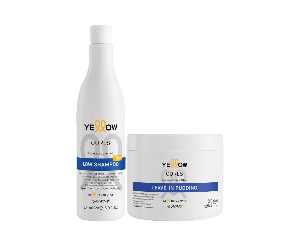 Yellow Curls Shampoo + Leave in Pudding 500ml - Doce Beleza